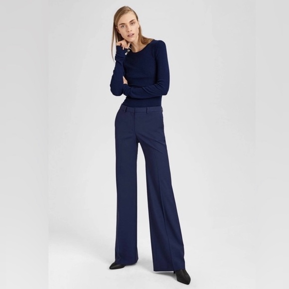 Theory | Pants & Jumpsuits | Nwt Theory Wide Leg Trouser In Seablue ...